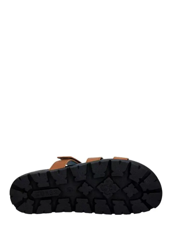 Guess Logo-patch Touch-strap Sandals - Brown