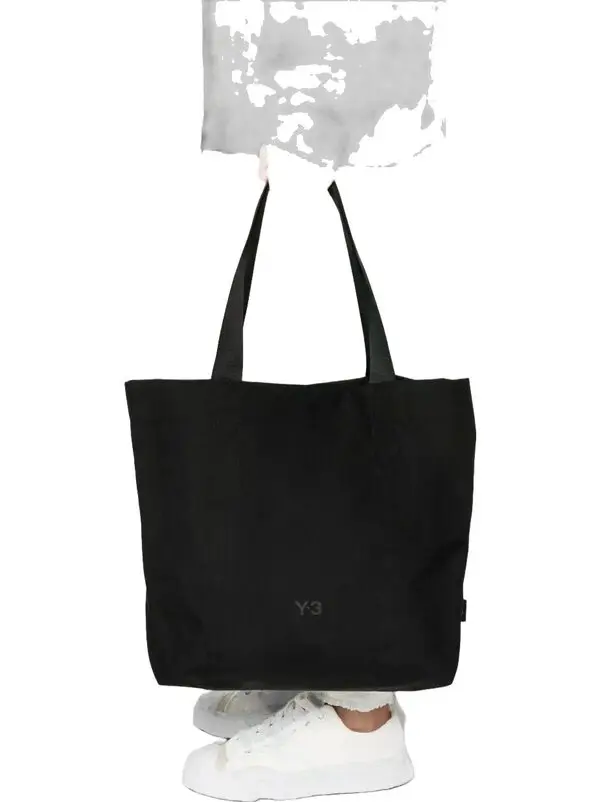 Y3 Logo Print Shoulder Bag - Black