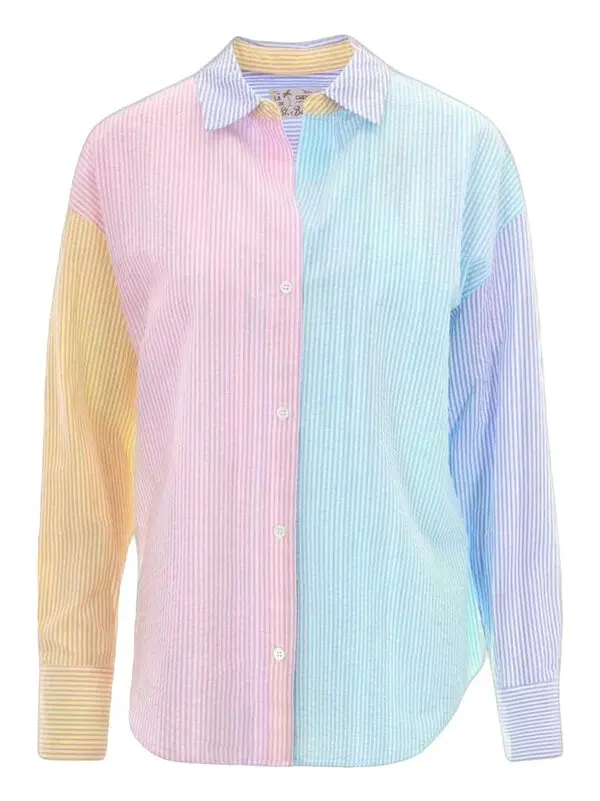 MC2 SAINT BARTH Striped Cotton Shirt - Blue