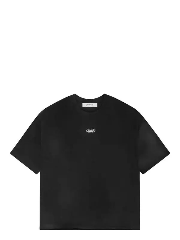 ABOUT:BLANK Raw Hem Ellipse T-shirt - Black