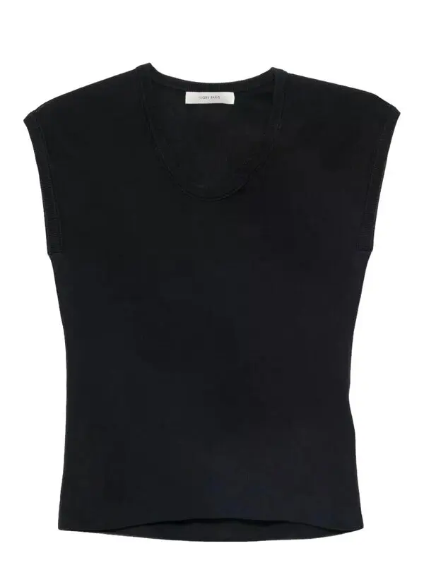 IVORY PARIS Mia Ribbed Knit T-shirt - Blue