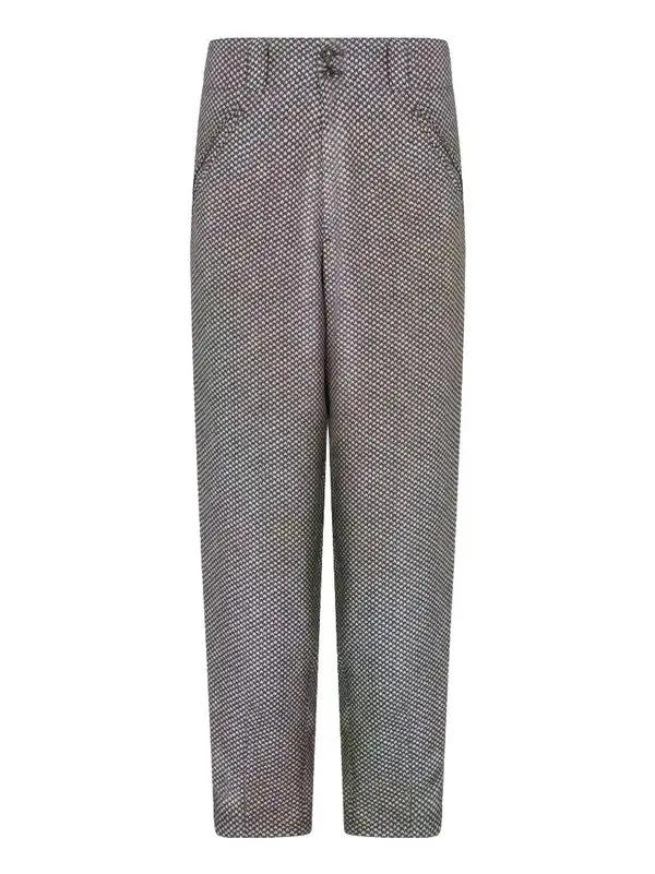 Giorgio Armani Micro-pattern Tapered Trousers - Blue