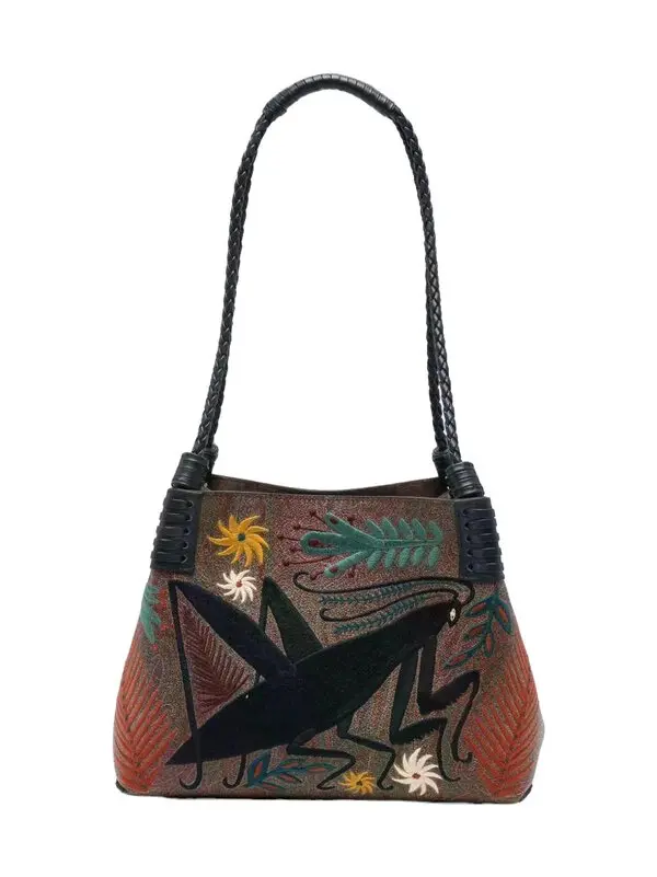 Etro Embroidered Paisley Shoulder Bag - Brown
