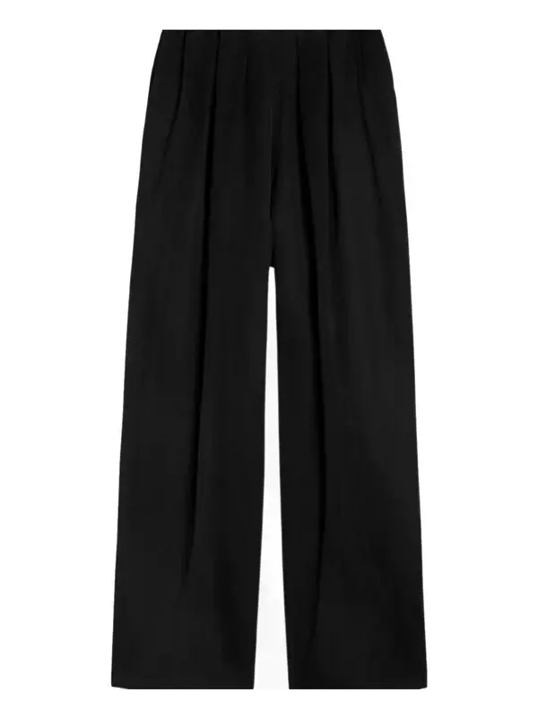 Khaite Kaia Pleated Wide-leg Trousers - Black