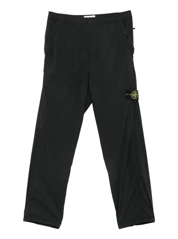Stone Island Logo-patch Drawstring Trousers - Black