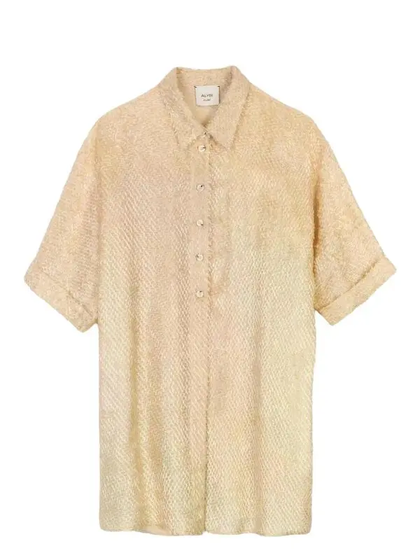 ALYSI Plumetis Short Sleeve Shirt - Neutrals