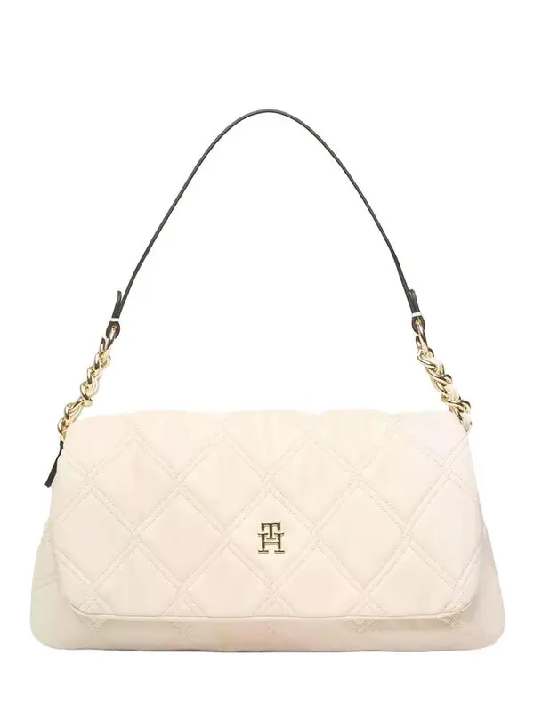 Tommy Hilfiger Quilted Finish Logo Plaque Shoulder Bag - Neutrals