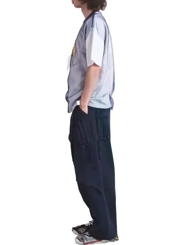 YOSHIOKUBO Wide-leg Track Pants - Blue