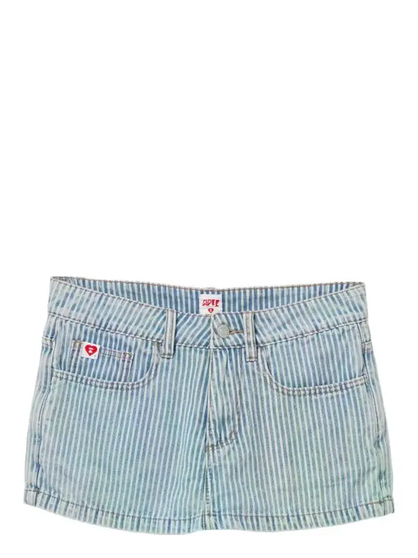 AAPE BY *A BATHING APE Logo-patched Striped Shorts - Blue