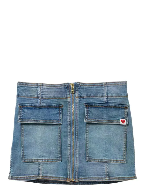AAPE BY *A BATHING APE Apee™ A Bathing Ape® Logo-patched Denim Skirt - Blue