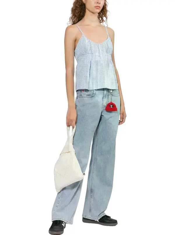 AAPE BY *A BATHING APE Apee™ A Bathing Ape® Gingham-check Peplum Top - Blue