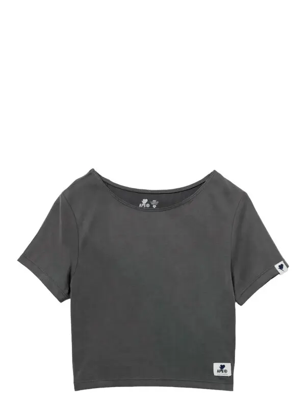 AAPE BY *A BATHING APE Logo Patched Crop T-shirt - Grey
