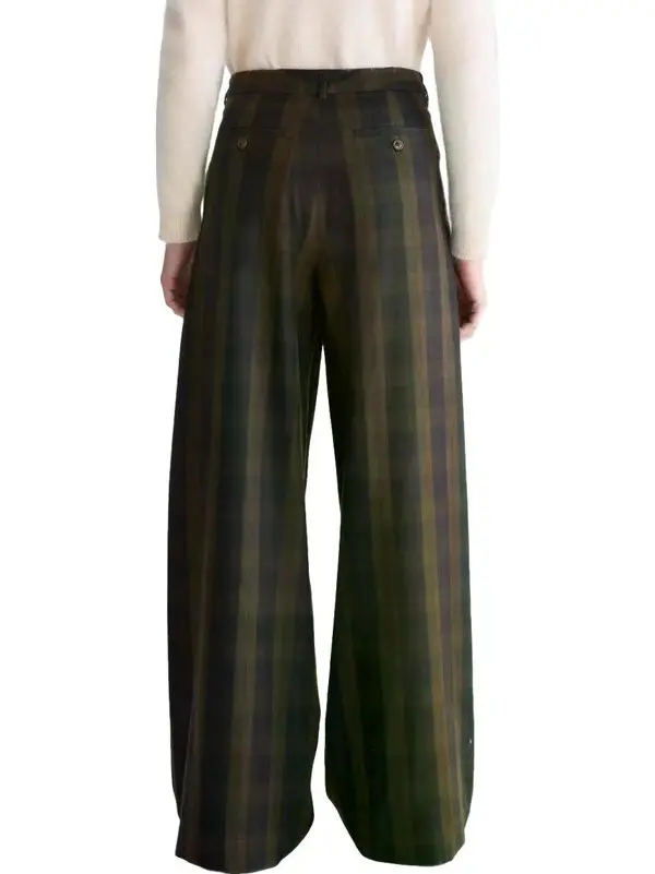 BELLEROSE Volkert Check-pattern Wide-leg Trousers - Blue