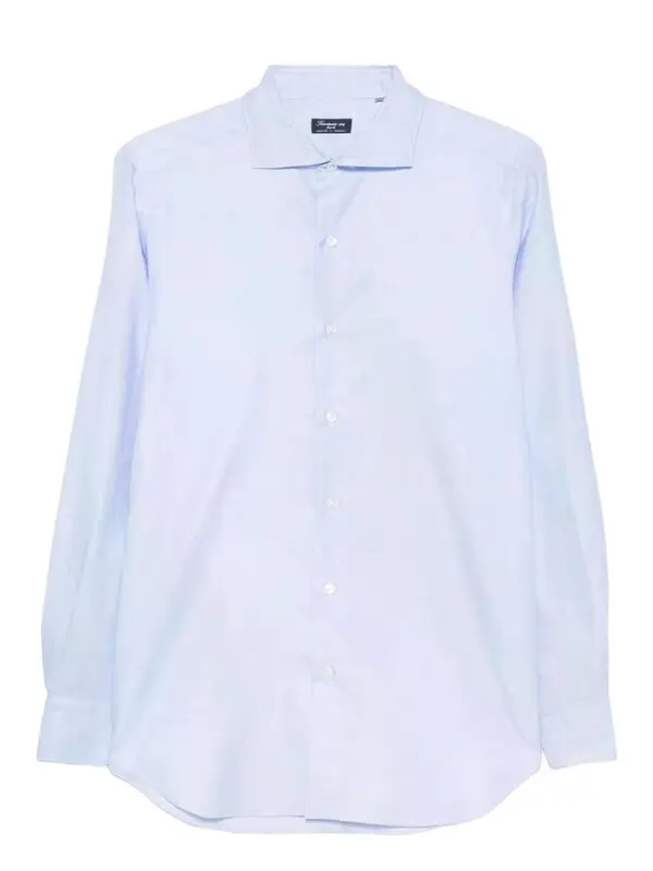 FINAMORE 1925 Spread-collar Button-up Shirt - Blue
