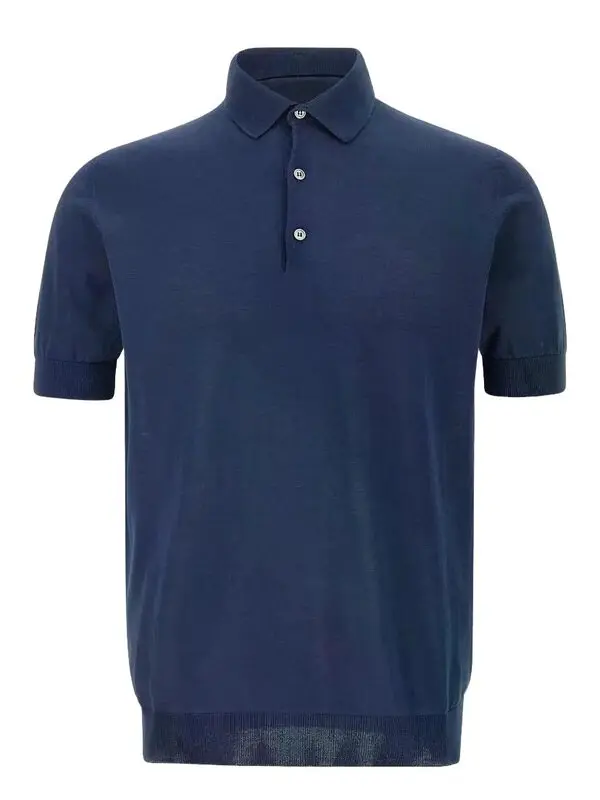 FILIPPO DE LAURENTIIS Cotton Polo Shirt - Blue