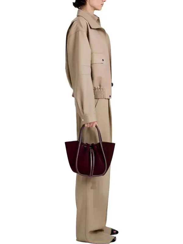 Proenza Schouler Small Ruched Tote In Suede - Red