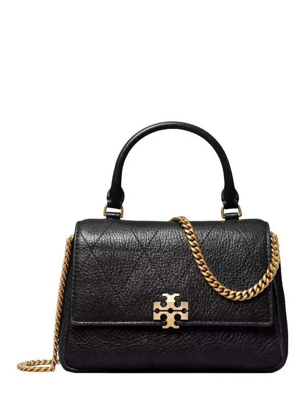 Tory Burch Charlie Quilted Top-handle Crossbody Bag - Black