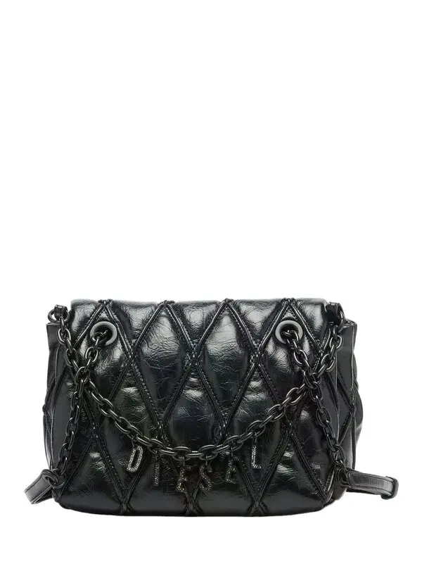 DIESEL® Charm-d Diamond-quilted Shoulder Bag - Black