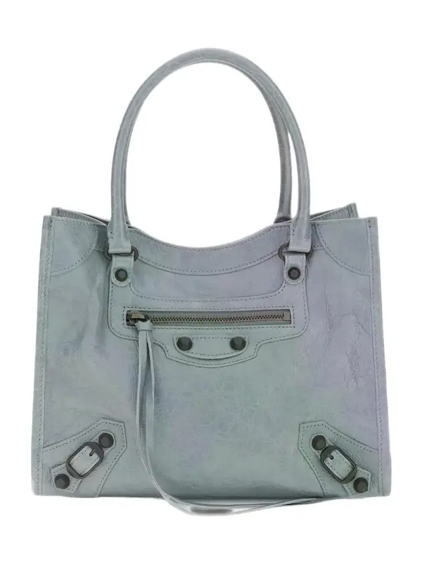 Balenciaga Le City Mini Stud-details Tote Bag - Blue