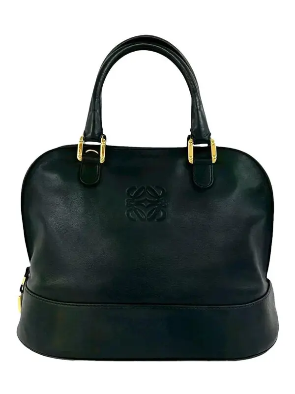 Loewe Leather Anagram Handbag - Black
