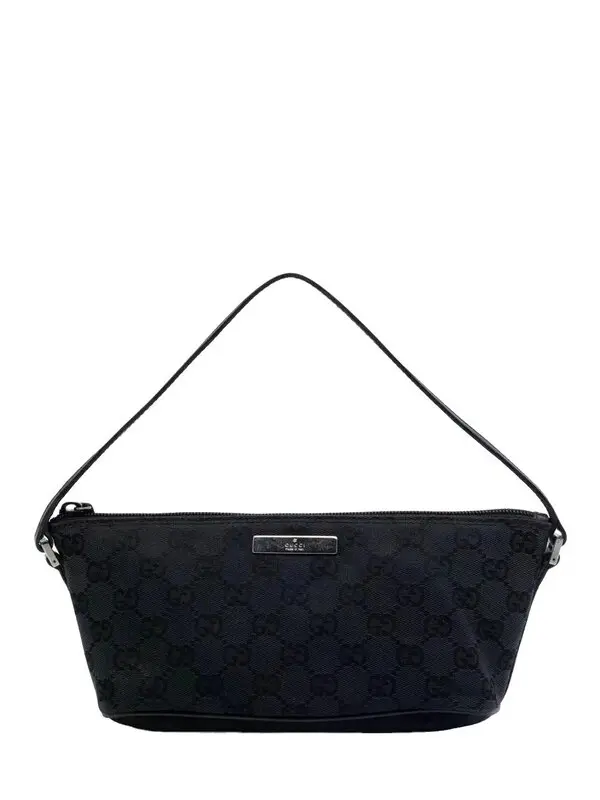 Gucci Gg Canvas Boat Shoulder Bag - Black