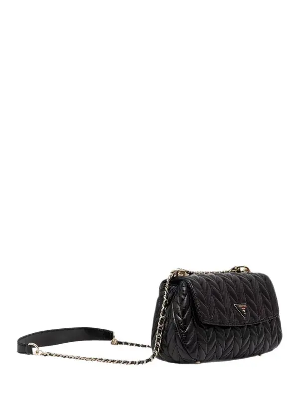 Guess Cheryl Quilted Chevron-stitch Cross Body Bag - Black