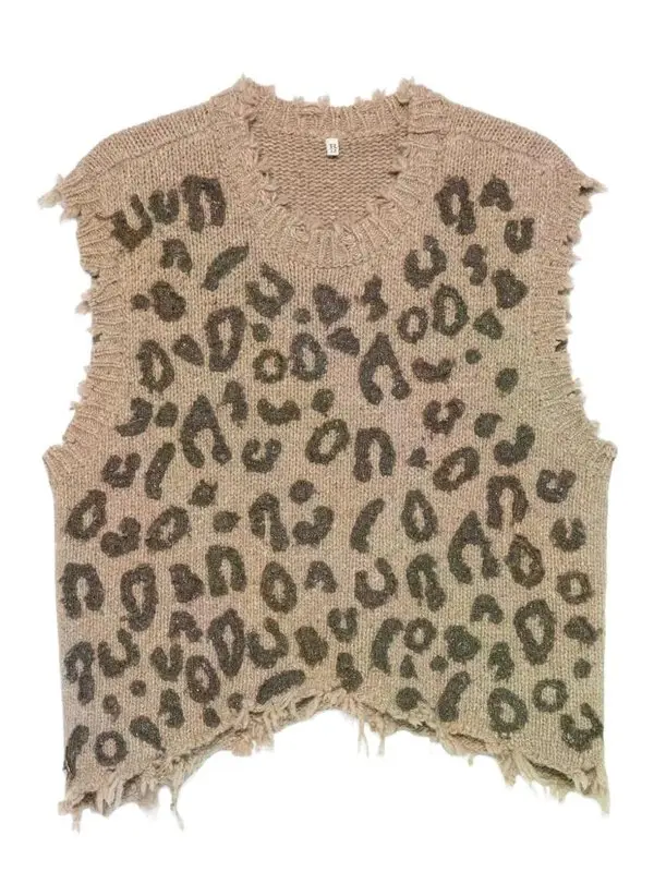 R13 Leopard Pattern Sleeveless Top - Brown