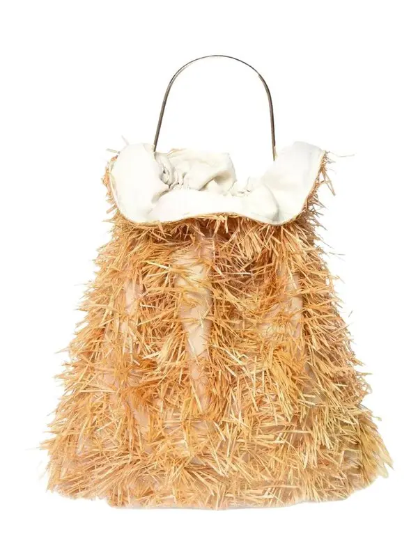 MULLER OF YOSHIOKUBO Savanna Fringed Bucket Bag - Neutrals