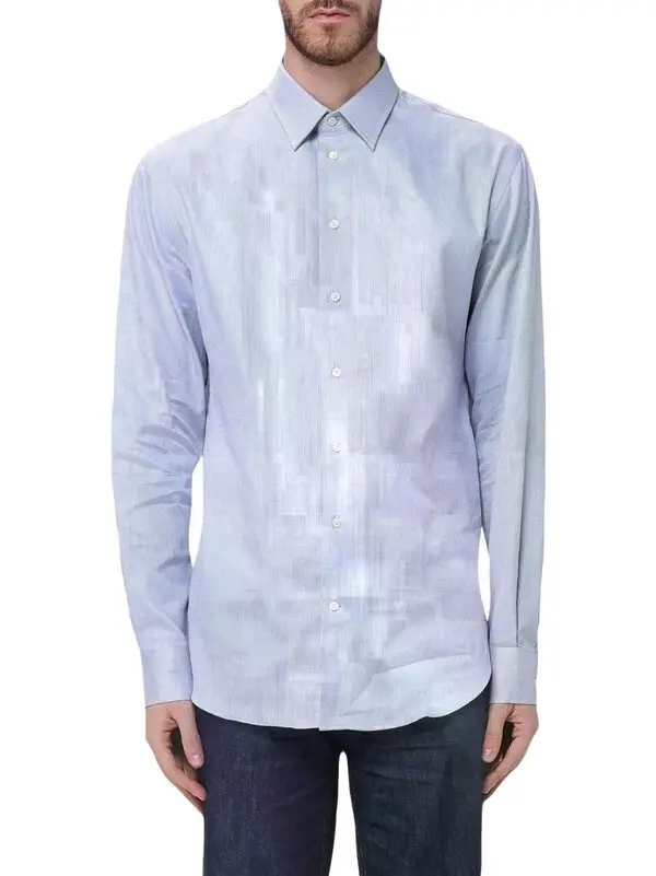 Emporio Armani Long-sleeve Cotton Shirt - Blue