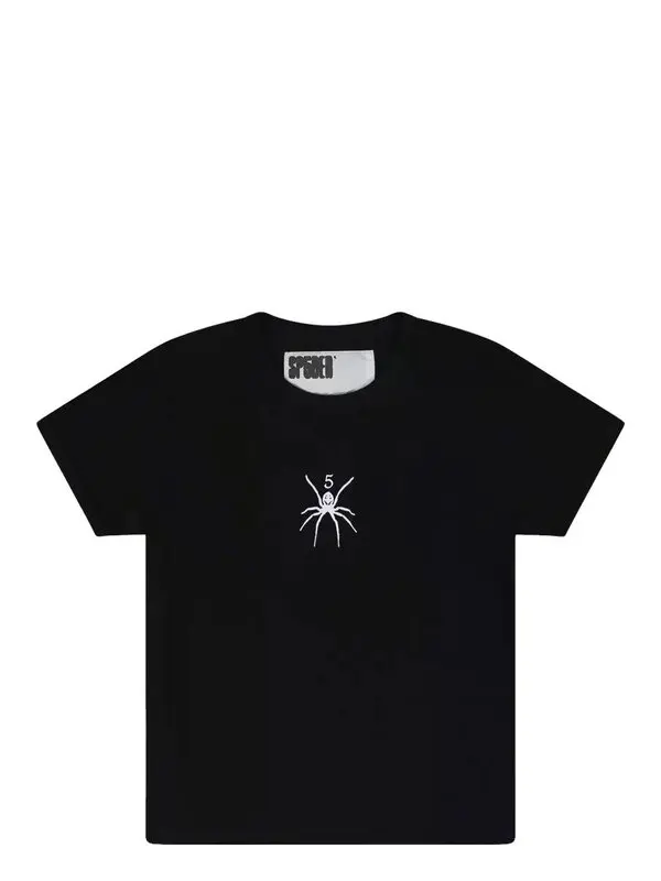 SP5DER Logo Print Crewneck T-shirt - Black