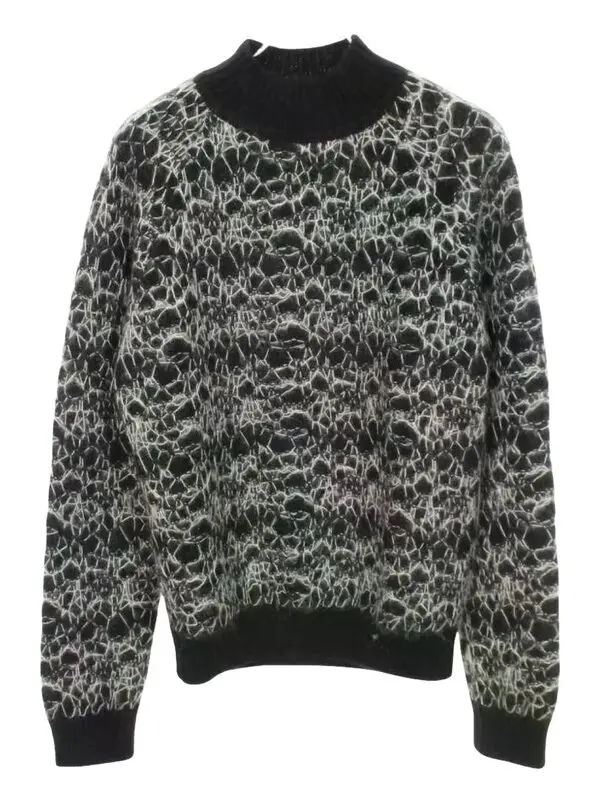 Saint Laurent Mohair-blend Mock Neck Sweater - Black