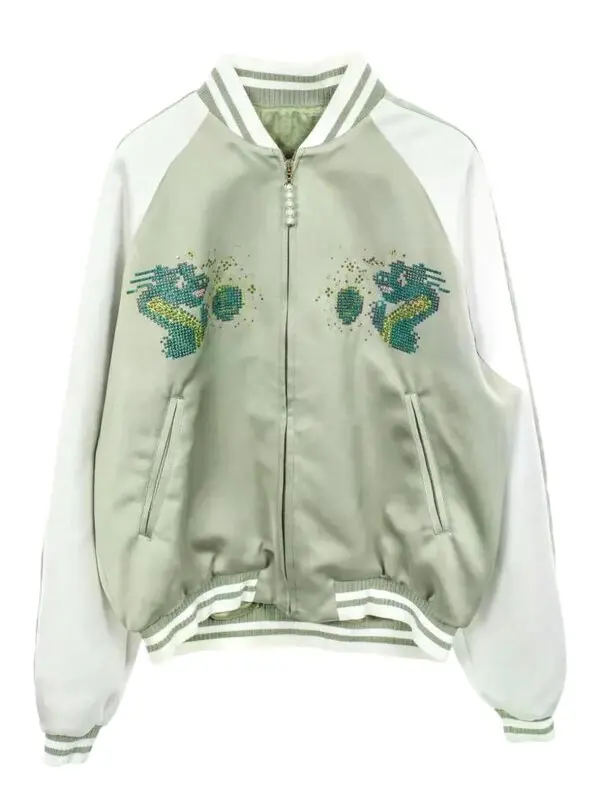 LOUIS VUITTON Embroidered Dragon Bomber Jacket - Green