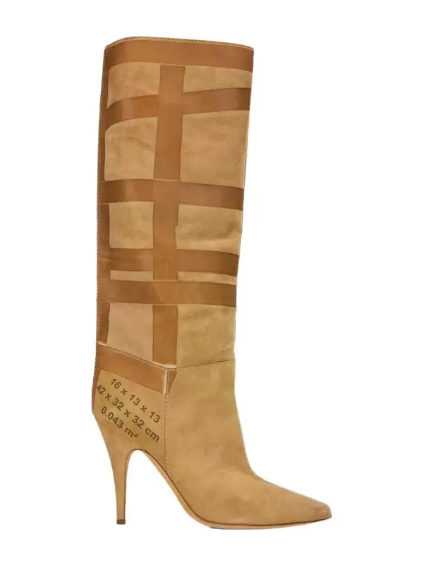 Moschino Tape Detail Knee-high Boots - Brown