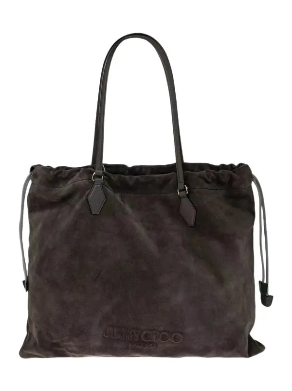 JIMMY CHOO Suede Drawstring Tote Bag - Grey