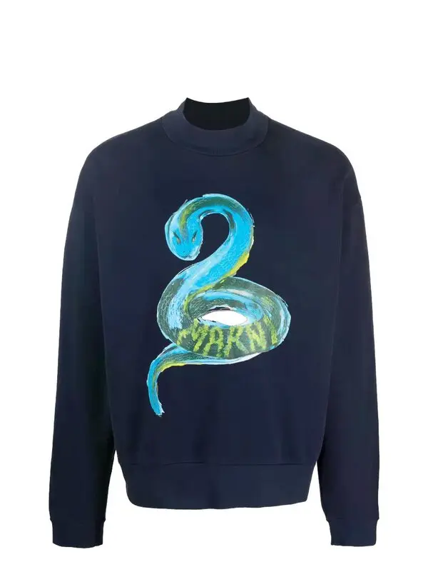 Marni Python Print Sweatshirt - Blue