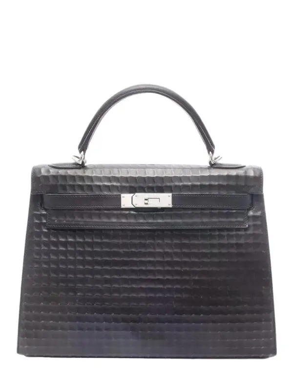 Hermès Kelly Two-tone Leather Handbag - Black
