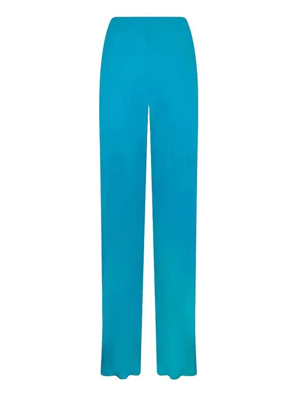 Alberta Ferretti Silk High-waisted Trousers - Blue