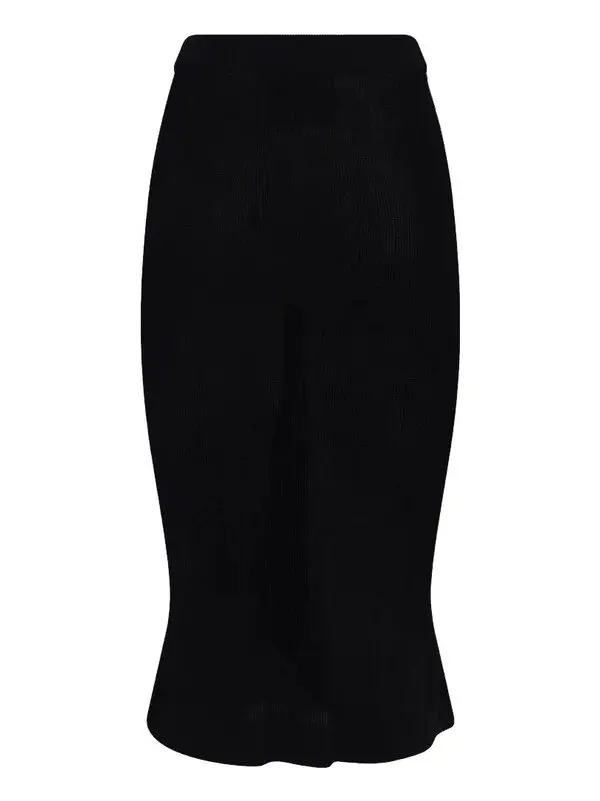 Moschino Button-up Ribbed Maxi Skirt - Black