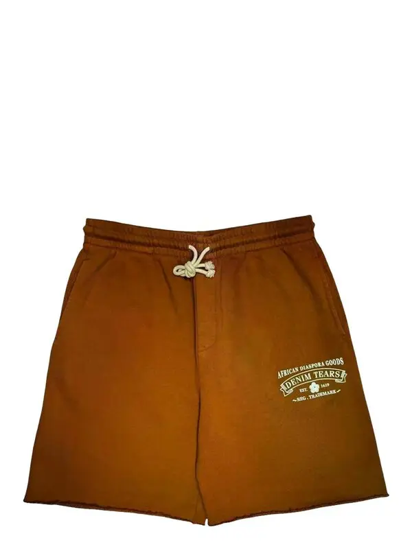 DENIM TEARS African Diaspora Goods Drawstring Shorts - Brown