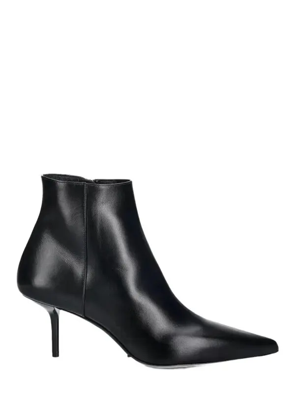 Max Mara Pointed-toe Leather Ankle Boots - Black