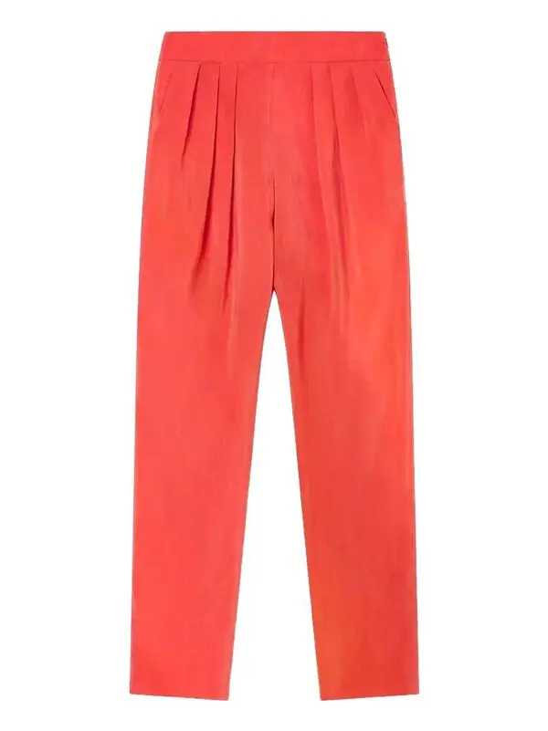 Giorgio Armani Pleated Tapered Leg Trousers - Red