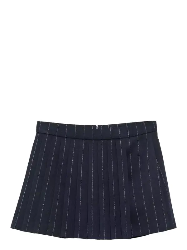Maje Pinstripe Pleated Shorts - Blue