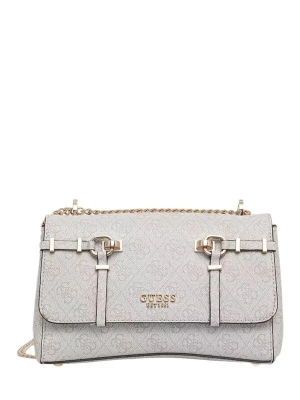 Guess Leona Monogram Shoulder Bag - Neutrals