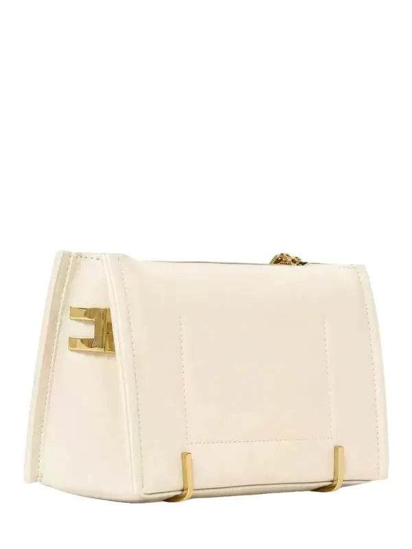 Elisabetta Franchi Logo Plaque Clutch Bag - Neutrals