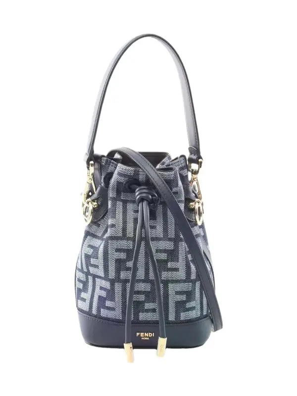 Fendi Mini Montresor Ff Jacquard Handbag - Blue