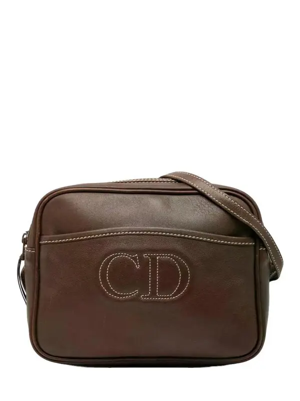 Dior Leather Cd Logo Camera Bag - Brown