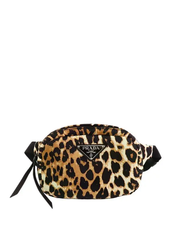 Prada Tessuto Leopard Print Belt Bag - Neutrals