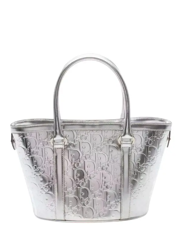 Dior Oblique Patent Tote Bag - Silver