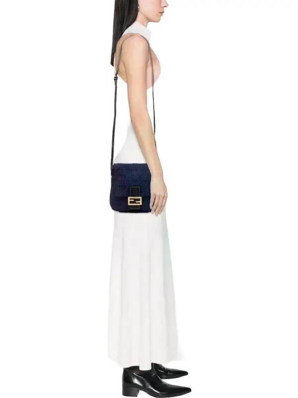 Fendi Zucchino Canvas Crossbody Bag - Blue