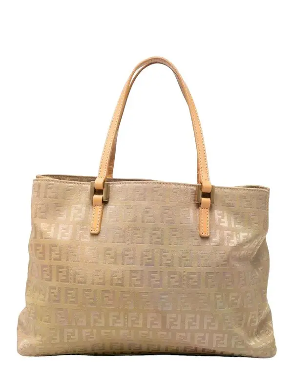 Fendi Zucchino Canvas Shopping Tote Bag - Neutrals